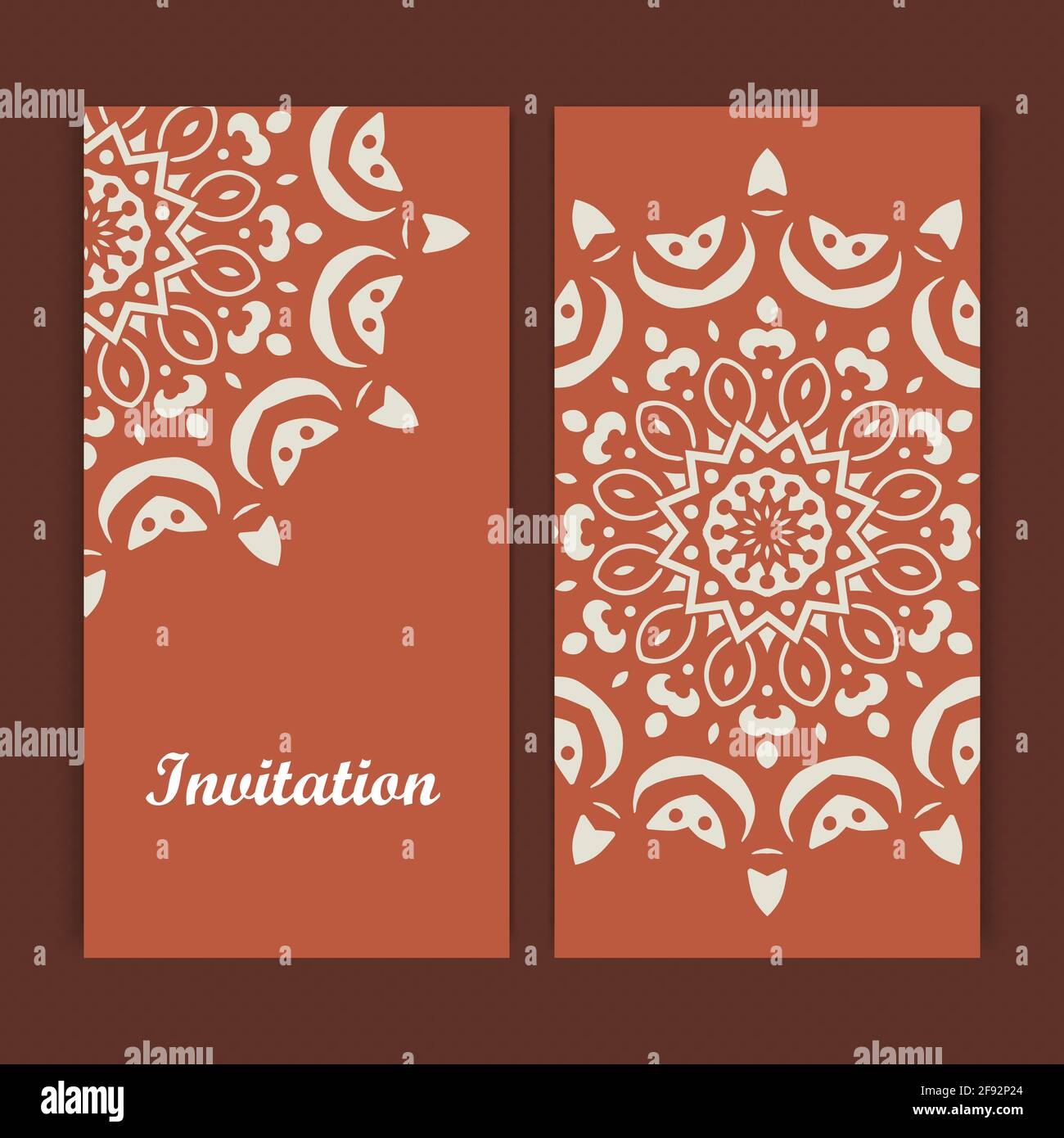 Mandala invitation card design.Floral card template design.Ornate date ...