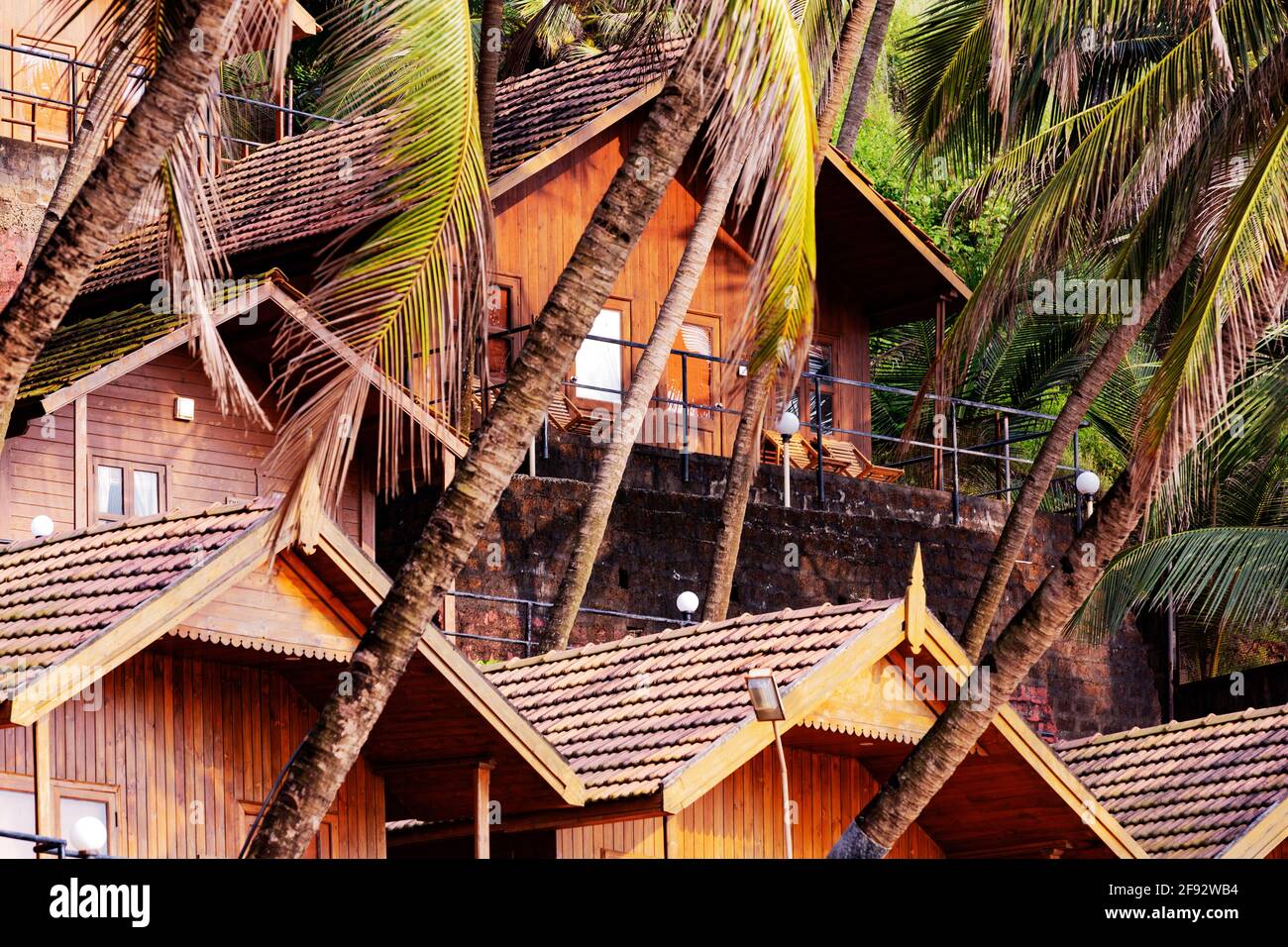 Beach huts and cottages made from bamboo,clay tiles and coconut leaves ...