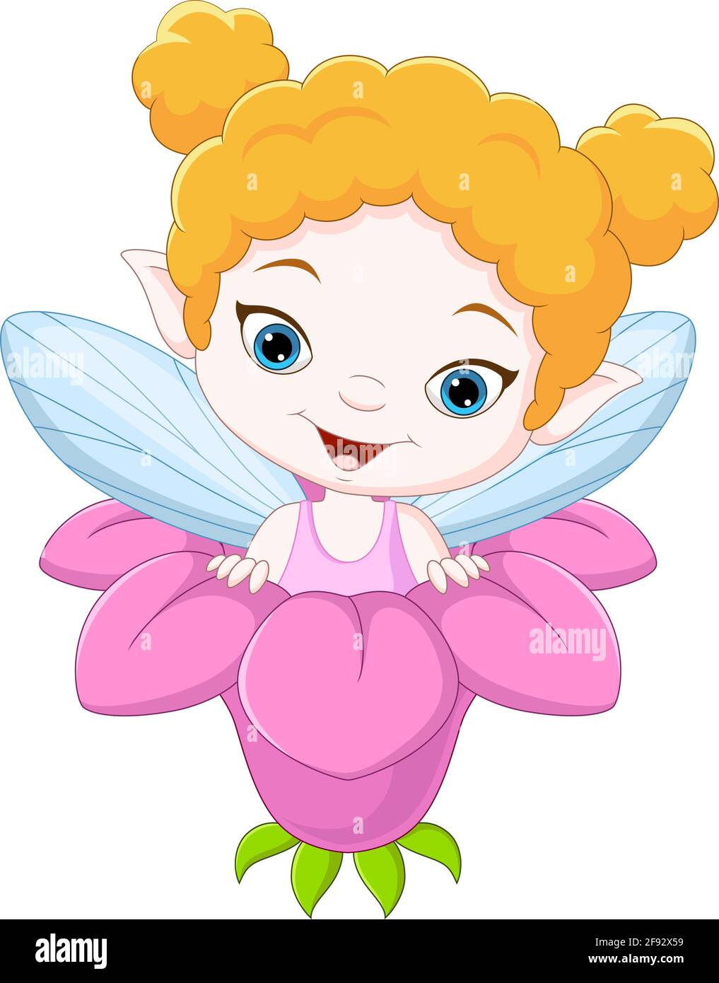 Cartoon little fairy inside the flower Stock Vector Image & Art - Alamy