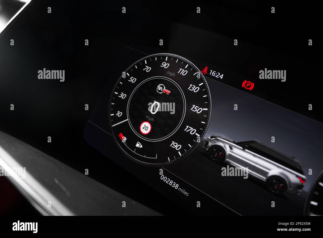 The Digital Dashboard Of A 2019 Facelift Range Rover Sport SVR Stock ...