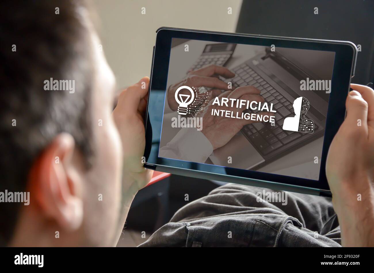 Artificial intelligence concept on a tablet Stock Photo - Alamy
