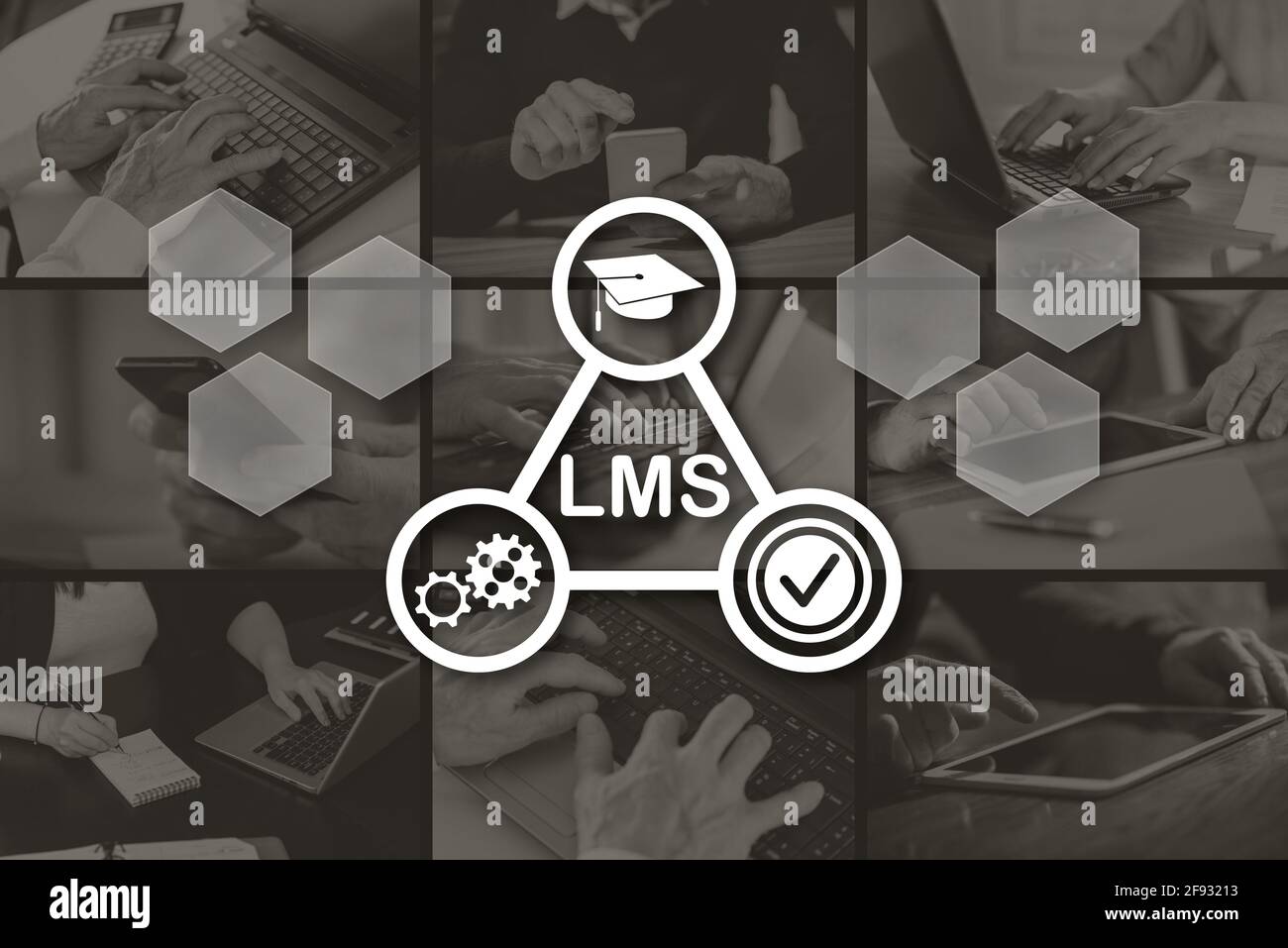 Lms concept illustrated by pictures on background Stock Photo - Alamy