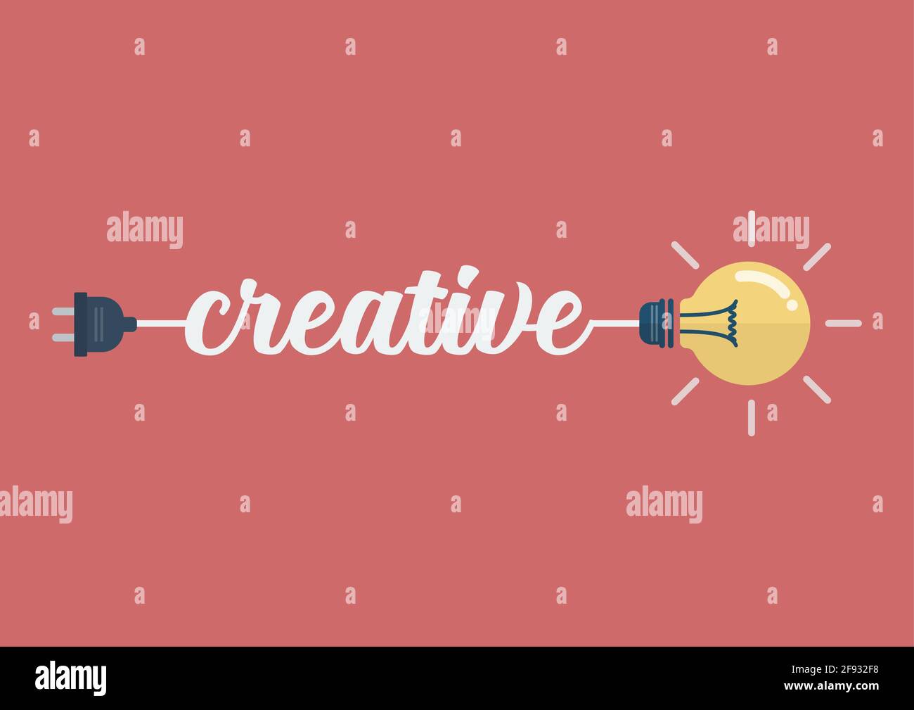 Lightbulb idea with creative word. Vector Illustration Stock Vector ...