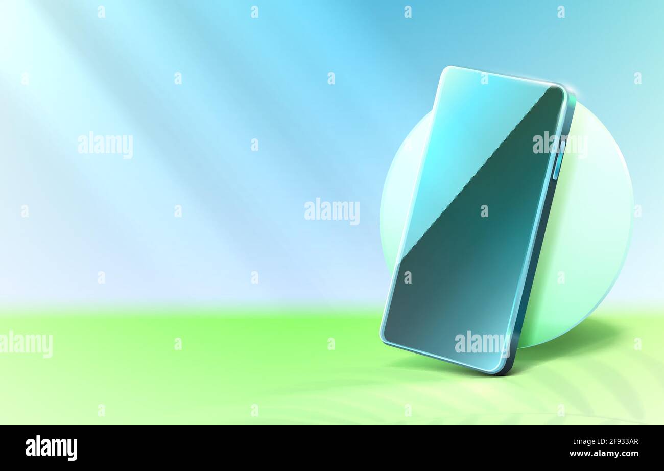 Smartphone mobile screen, technology mobile display light. Vector ...