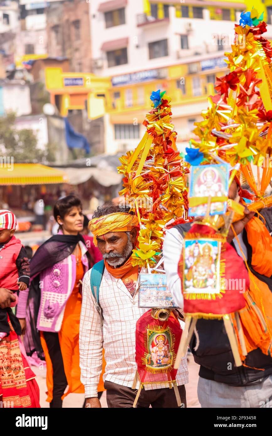 HARIDWAR, INDIA, FEBRUARY 2021 : Portrait of Indian Sadhu in ...