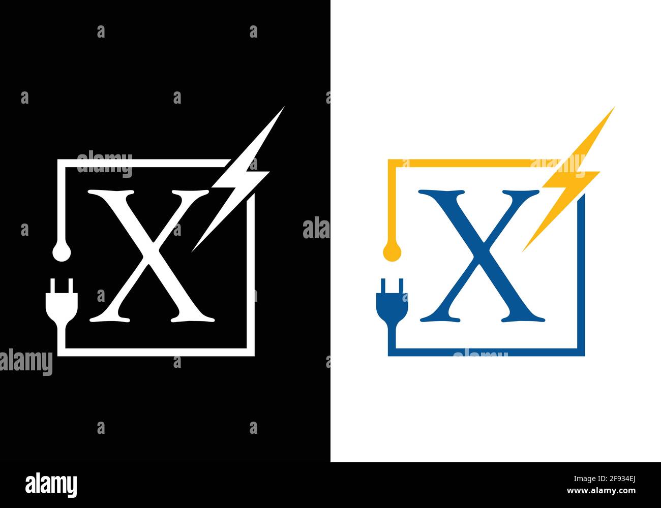 X Electrical Logo template Lighting bolt sign symbol Stock Vector Image ...