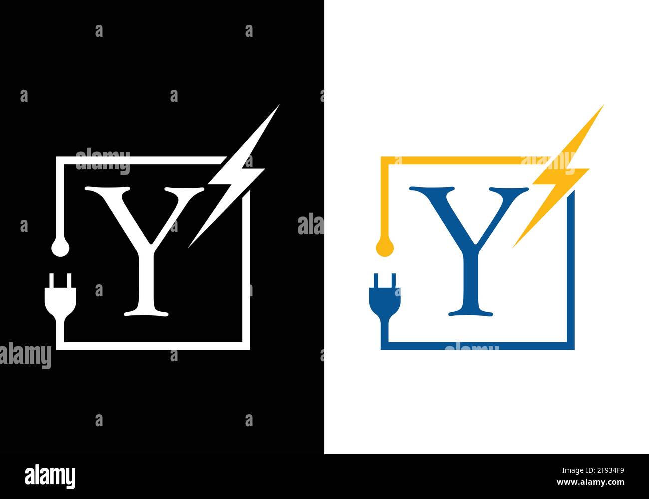 Y Electrical Logo template Lighting bolt sign symbol Stock Vector Image ...