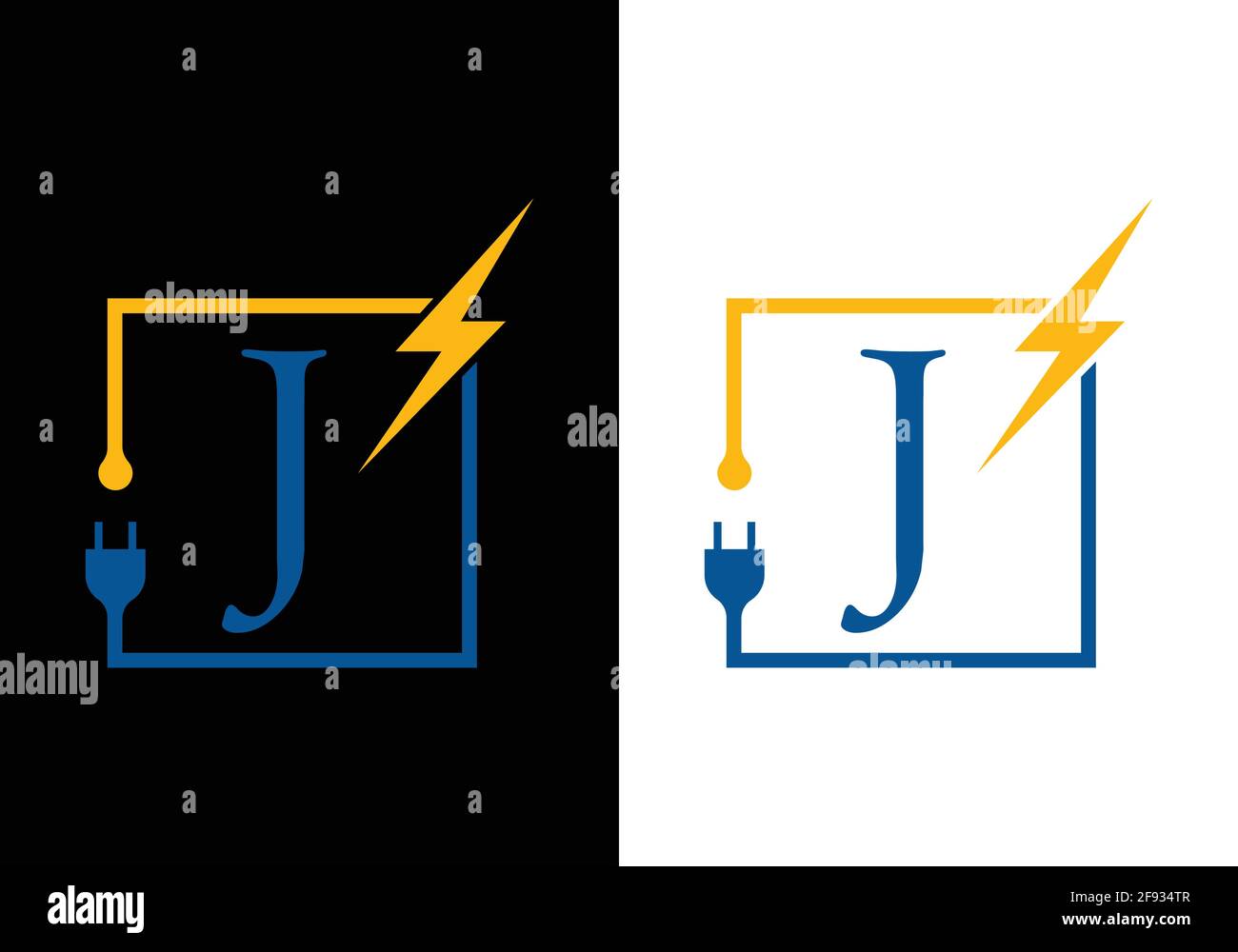 J Electrical Logo template Lighting bolt sign symbol Stock Vector Image ...