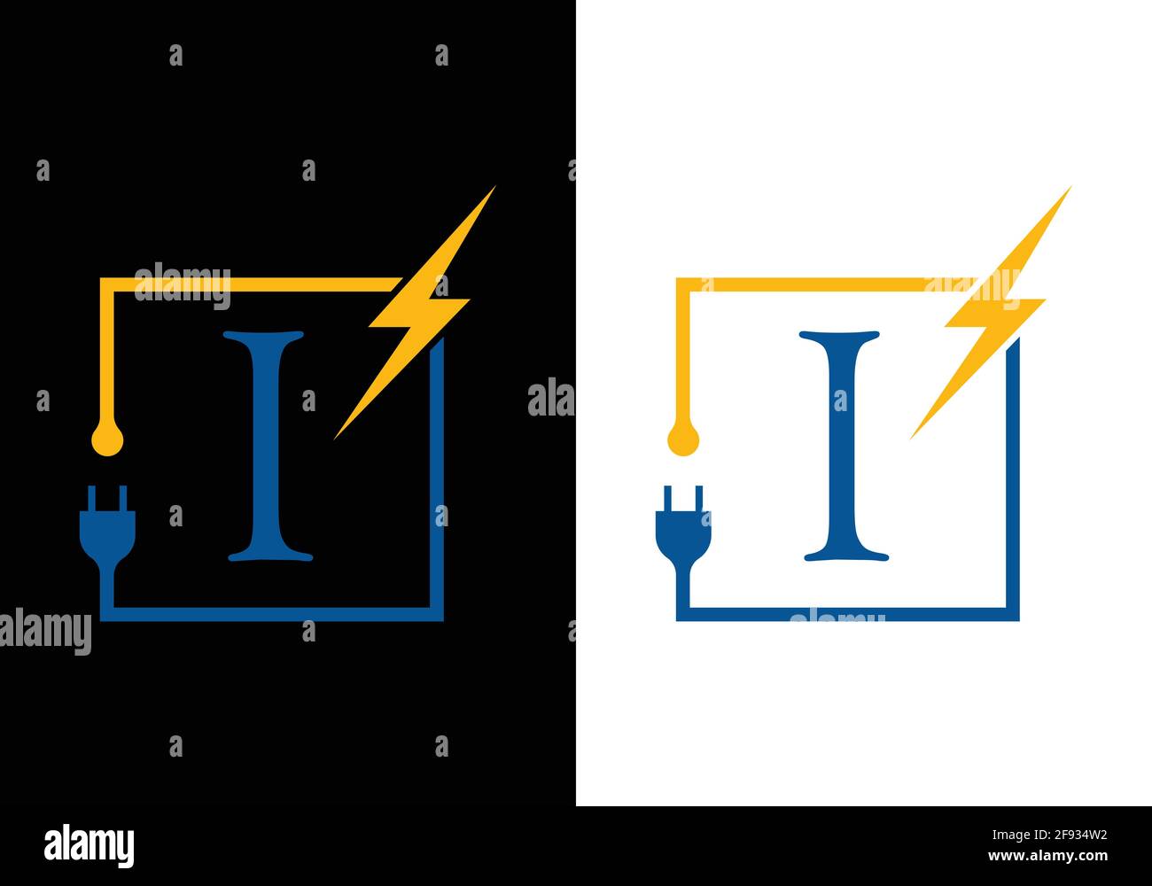 I Electrical Logo template Lighting bolt sign symbol Stock Vector Image ...