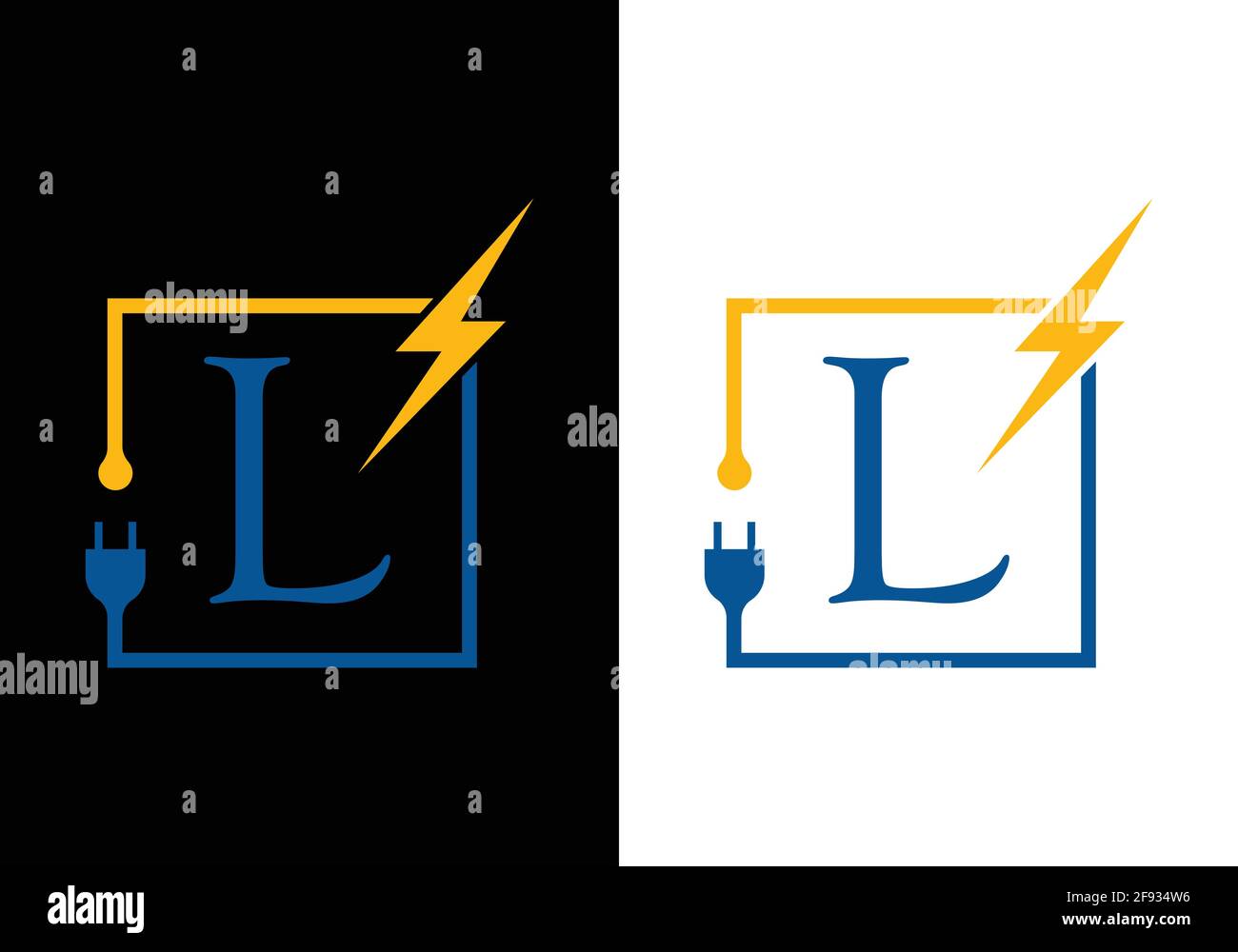 L Electrical Logo template Lighting bolt sign symbol Stock Vector Image ...