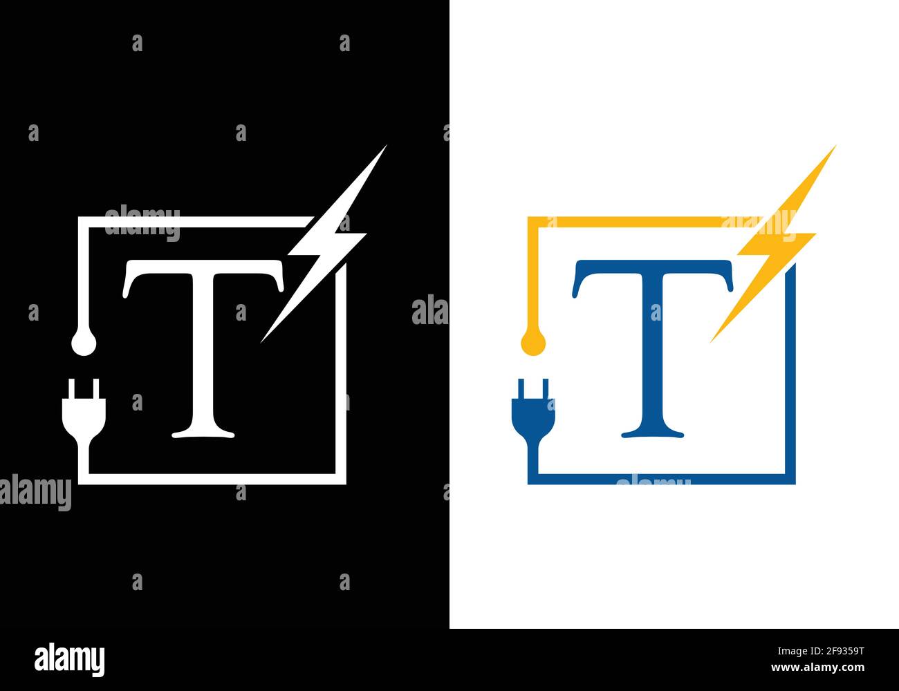 T Electrical Logo template Lighting bolt sign symbol Stock Vector Image ...