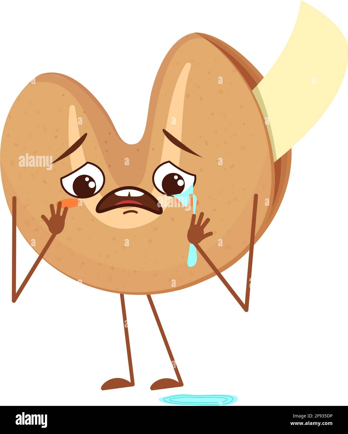 Chinese fortune cookies characters with crying and tears emotions, face ...