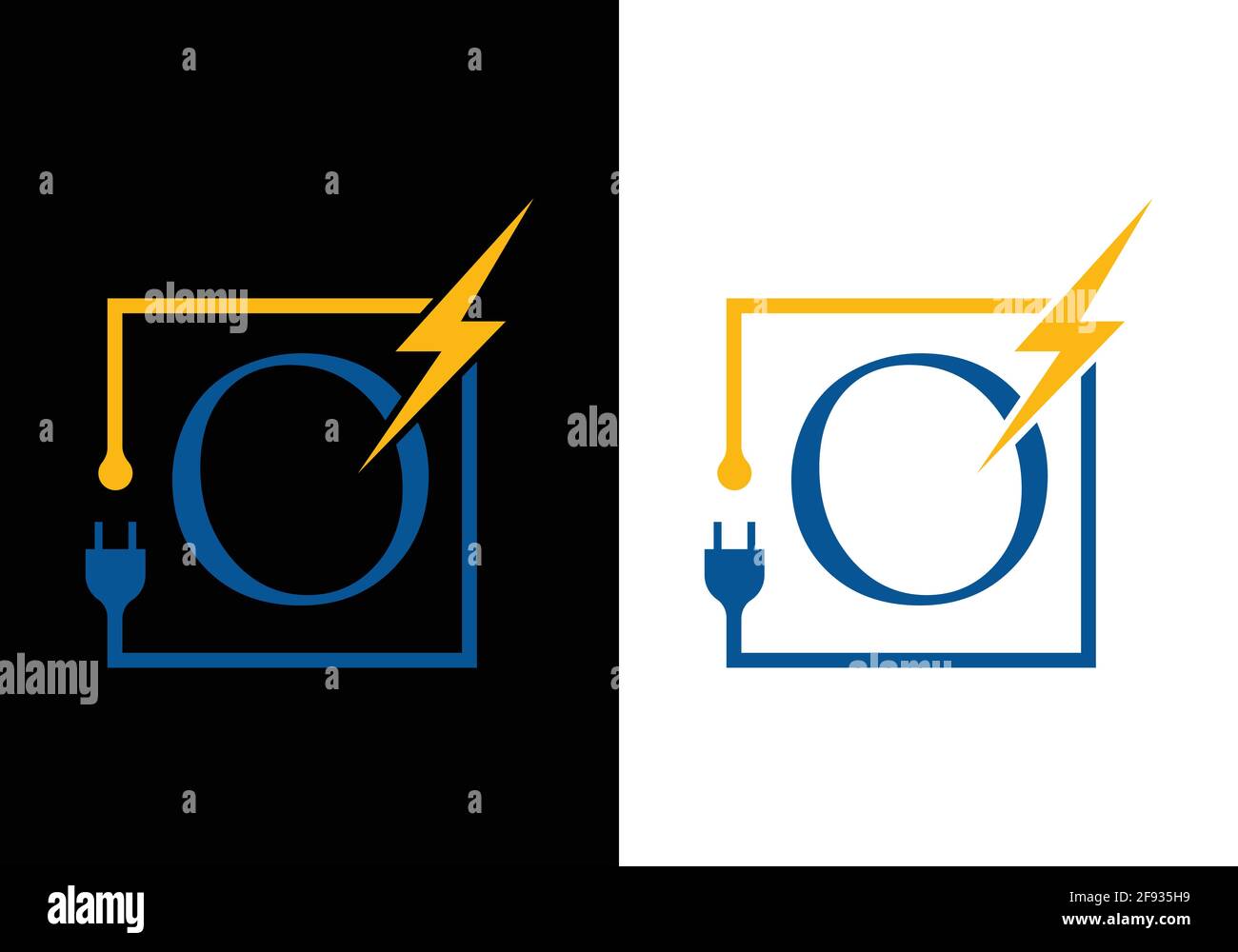 O Electrical Logo template Lighting bolt sign symbol Stock Vector Image ...