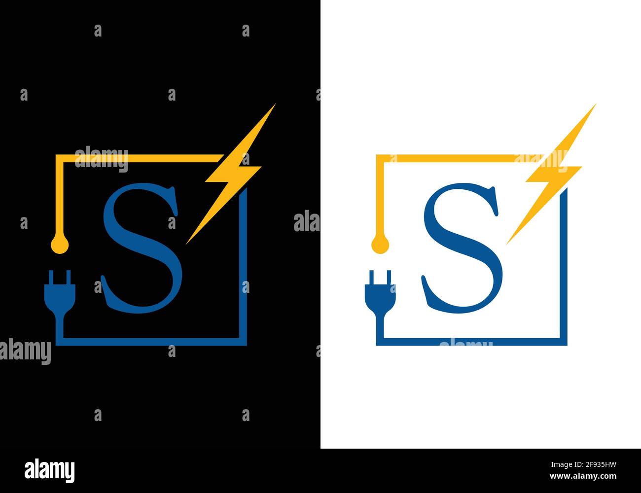 S Electrical Logo template Lighting bolt sign symbol Stock Vector Image ...