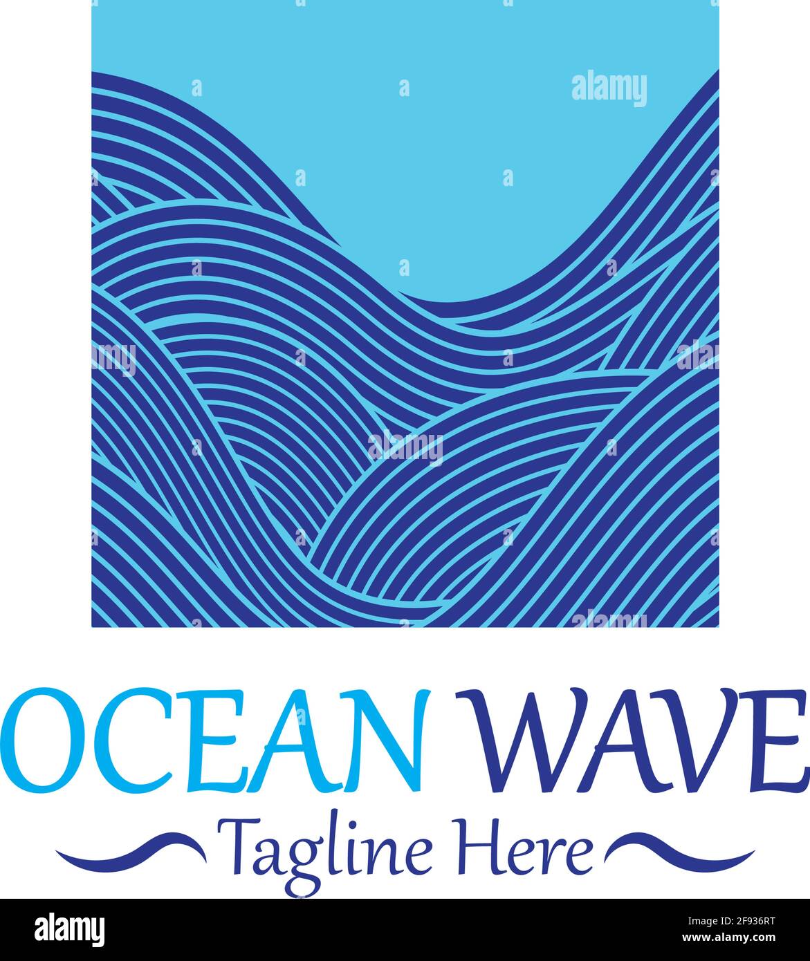 Abstract Blue Ocean Wave In Asian Style. Vector Illustration Stock ...