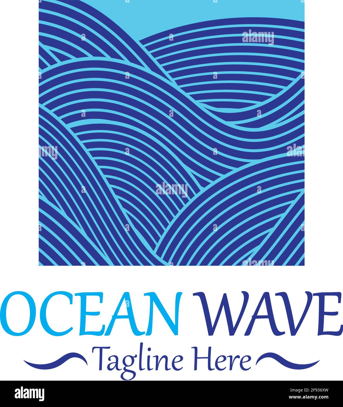 Abstract Blue Ocean Wave In Asian Style. Vector Illustration Stock ...