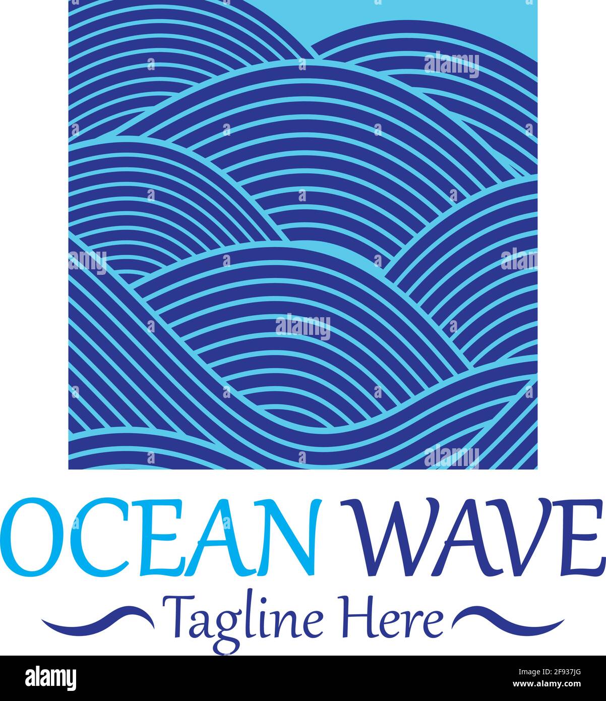 Abstract Blue Ocean Wave In Asian Style. Vector Illustration Stock ...