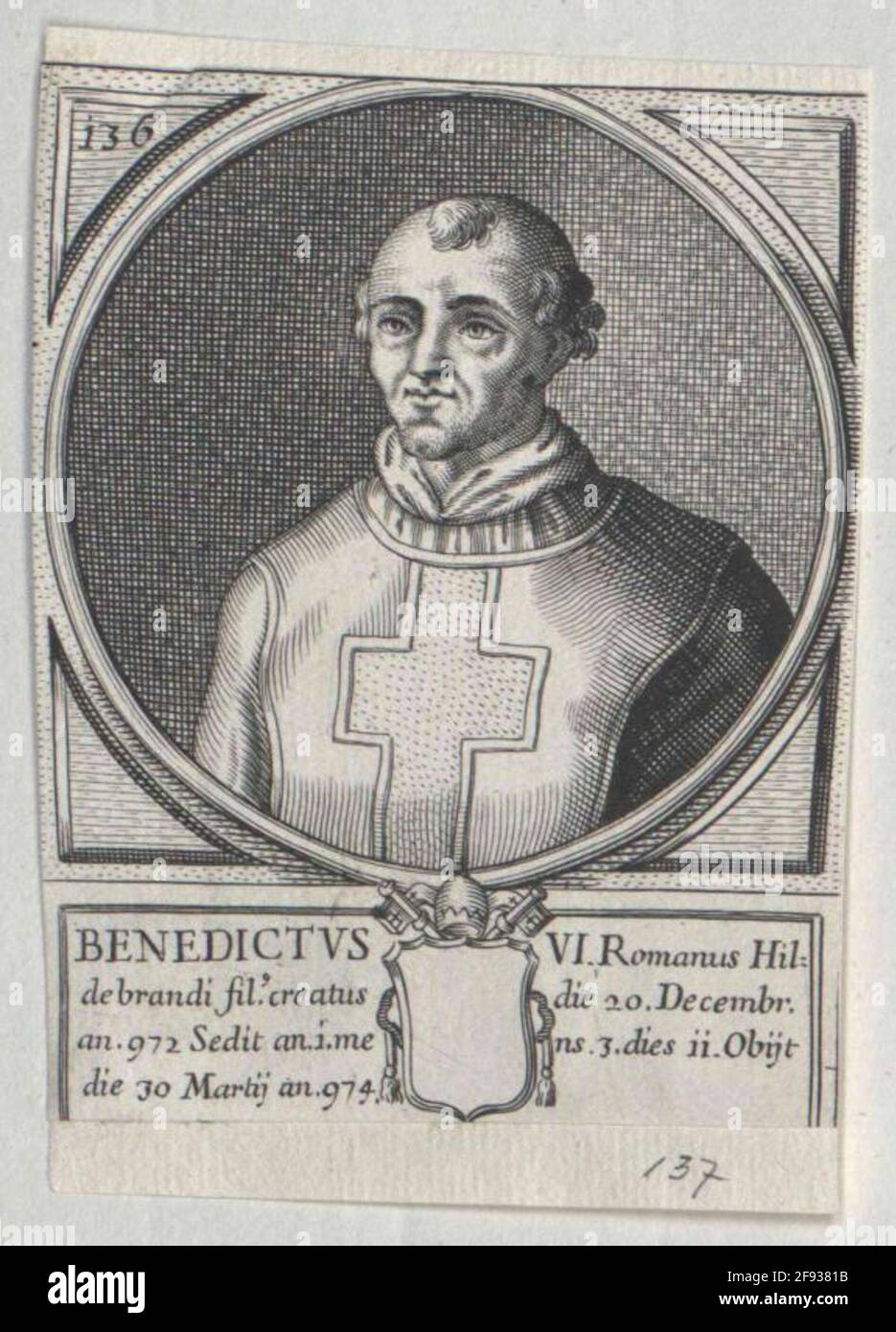 Benedict VI., Pope Stock Photo - Alamy