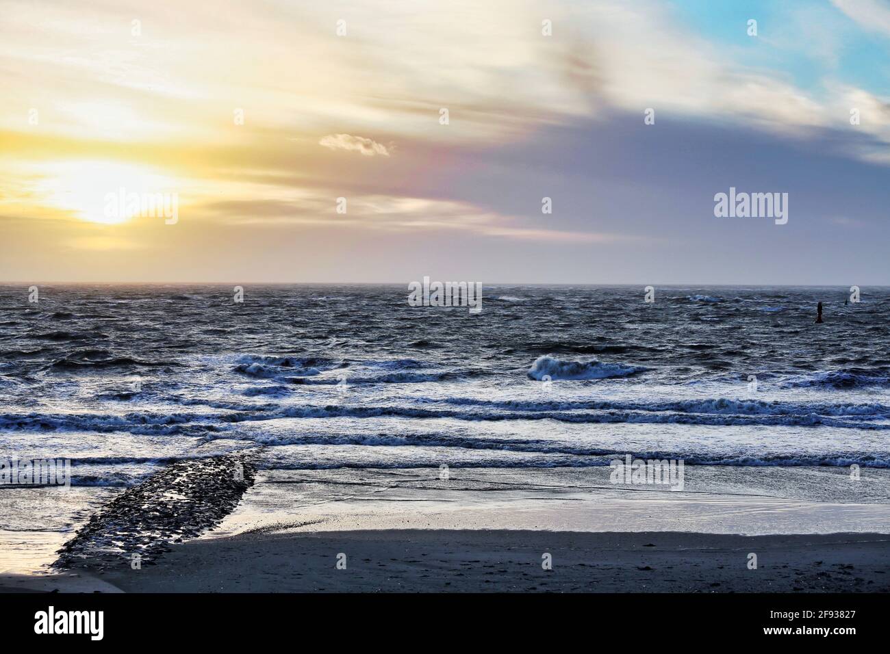Stunning view of the sea at sunset Stock Photo - Alamy