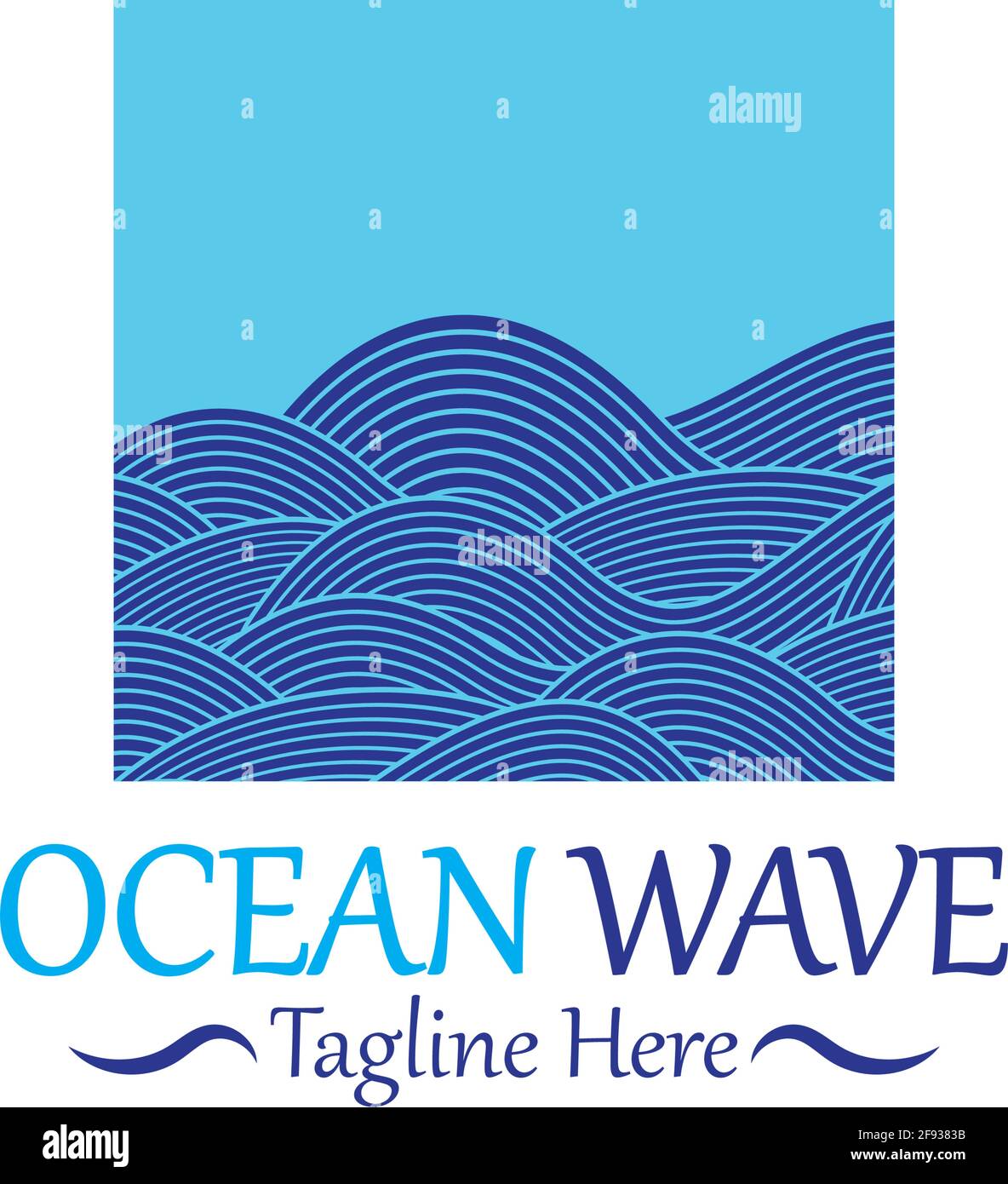 Abstract Blue Ocean Wave In Asian Style. Vector Illustration Stock ...