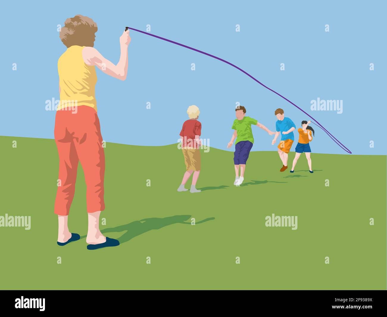 Jumping rope children Stock Vector Images - Alamy