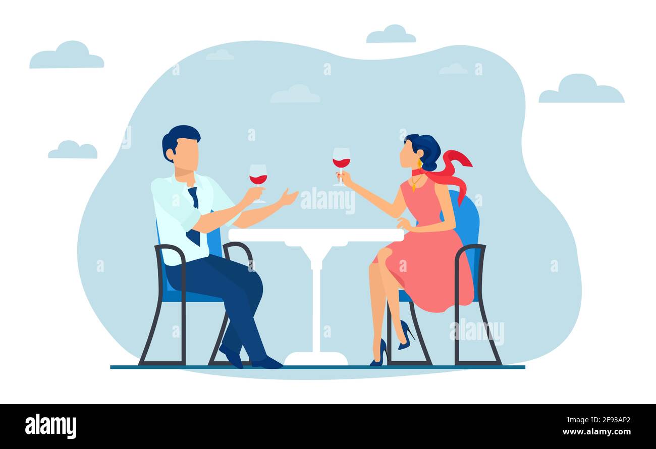 Woman man drink two people bar Stock Vector Images - Alamy