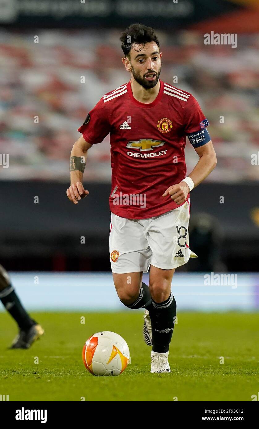 Manchester, England, 15th April 2021. Bruno Fernandes of Manchester ...