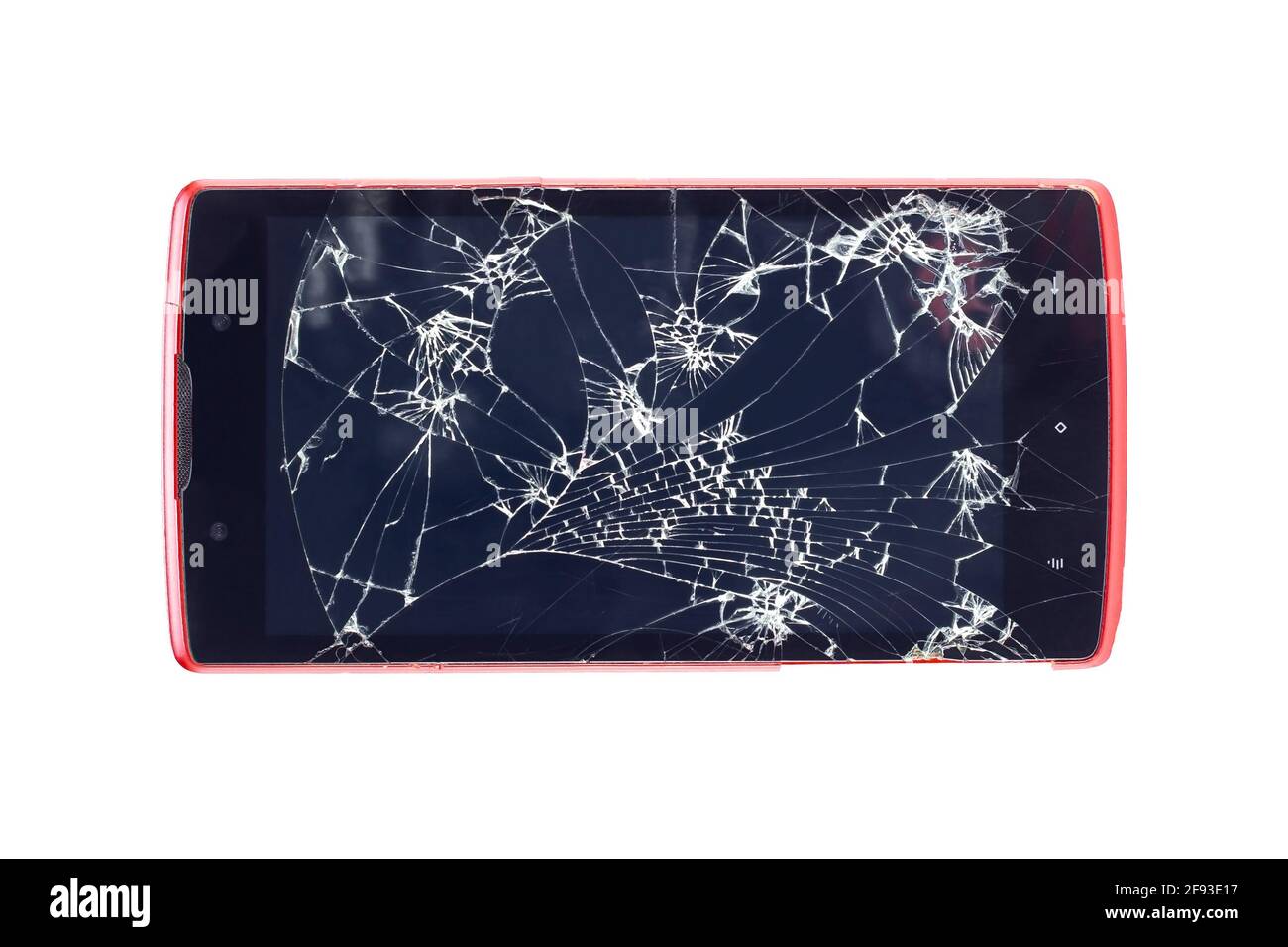 Unidentified brand of Smartphone mobile phone with Broken Screen glass ...