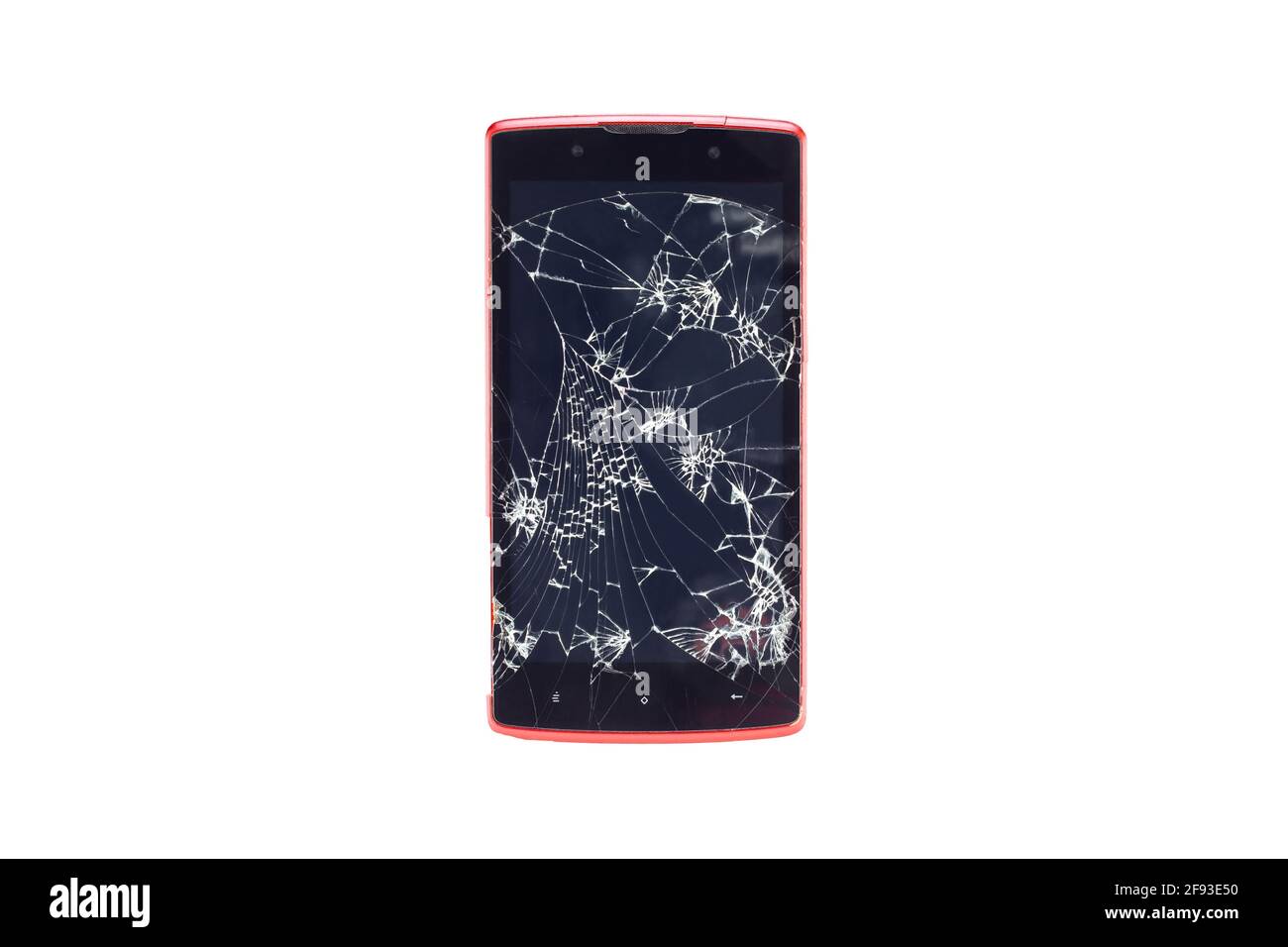 Unidentified brand of Smartphone mobile phone with Broken Screen glass ...
