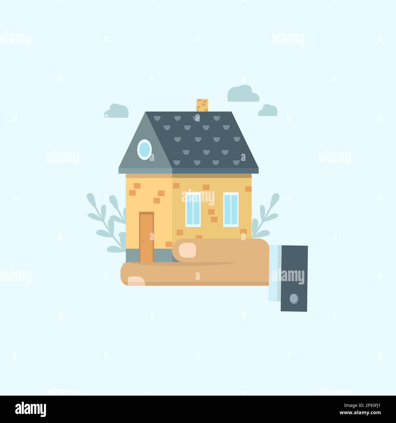 Vector illustration of sale rent a house in a flat style Stock Vector ...
