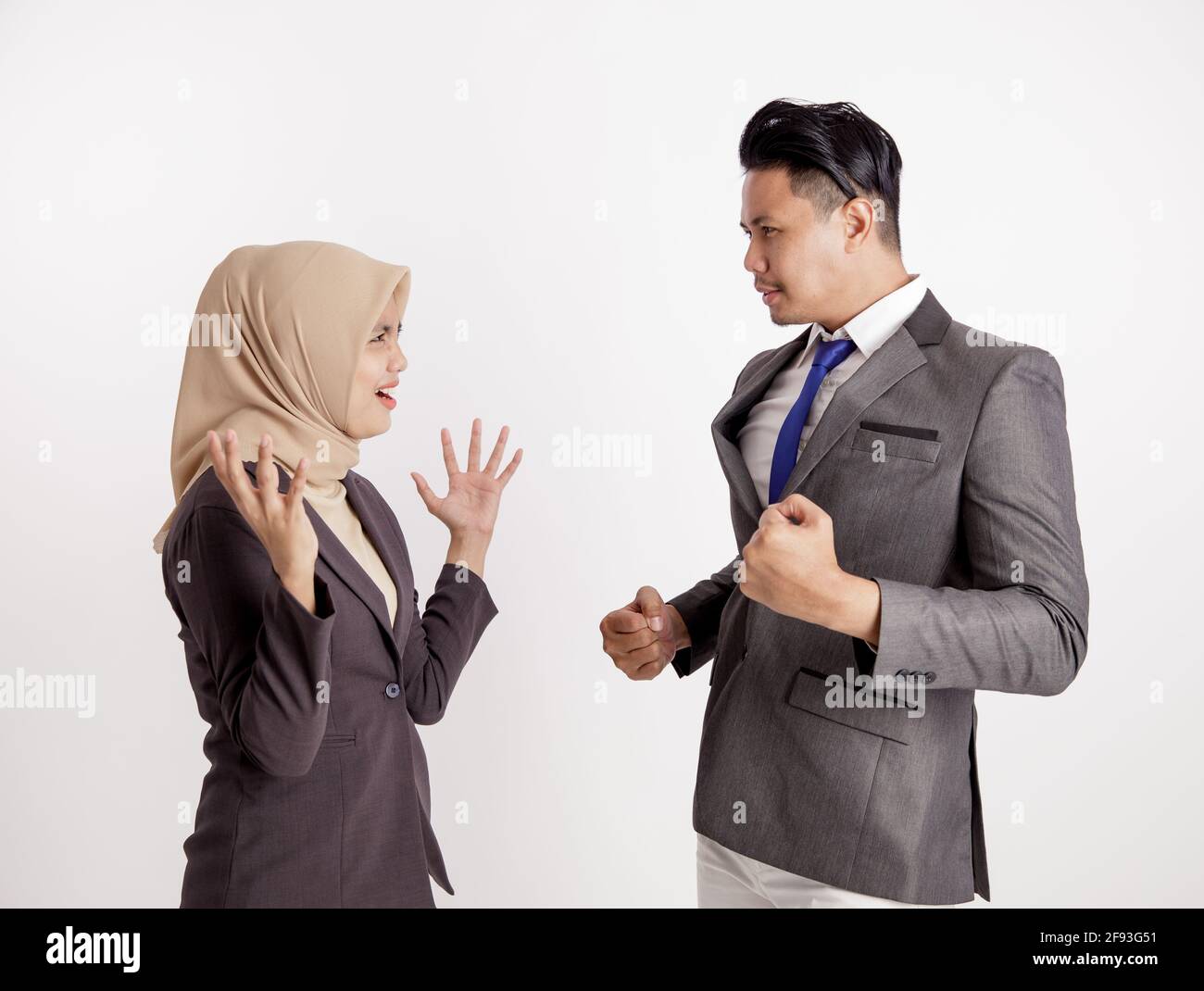 two young business colleagues playful work in office concept Stock ...