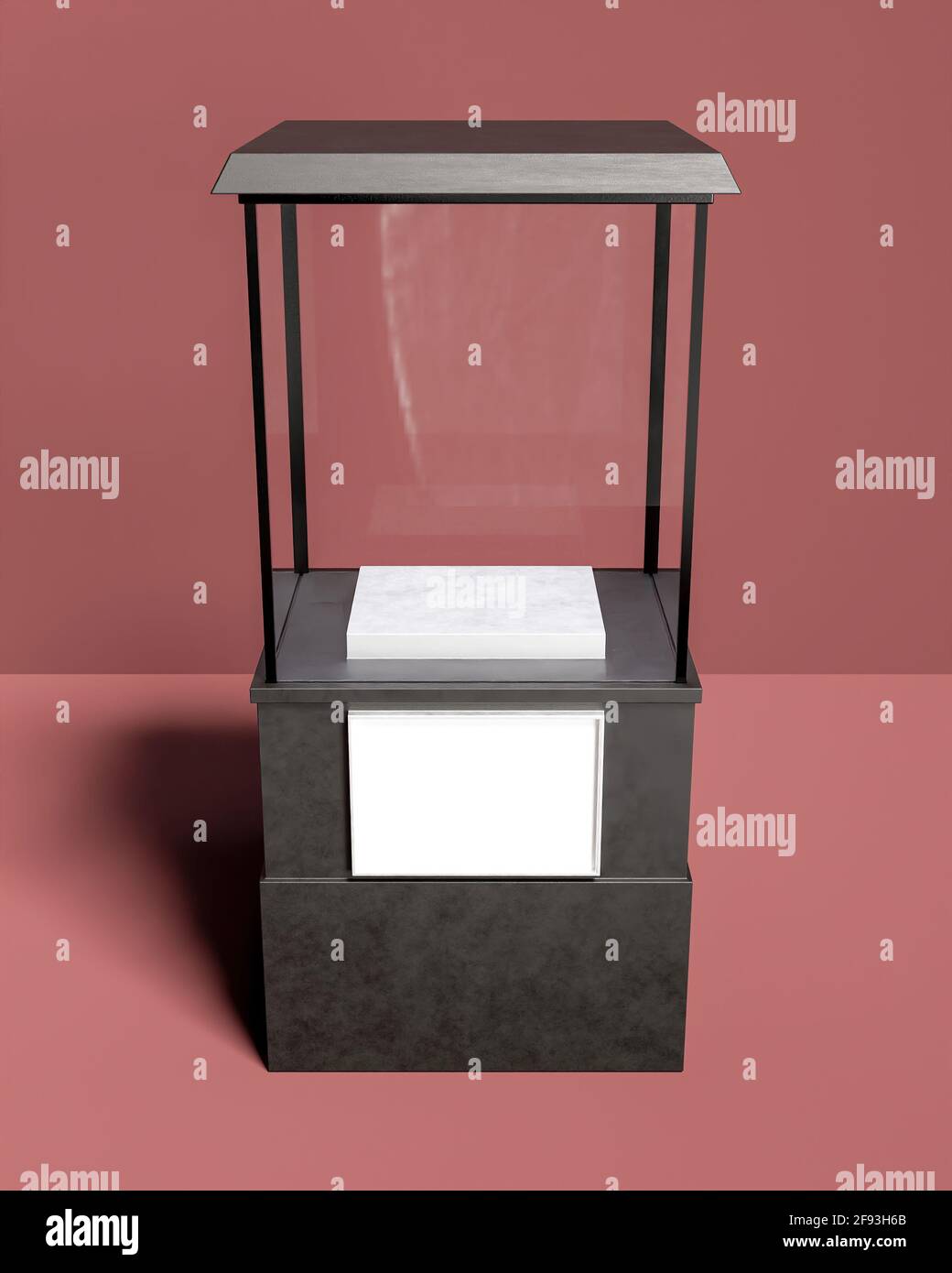 square showcase with glass for product display Stock Photo - Alamy