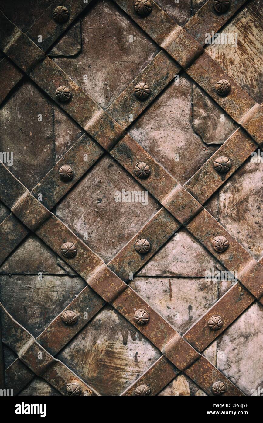 Old medieval metal gate background. Elements of architectural ...
