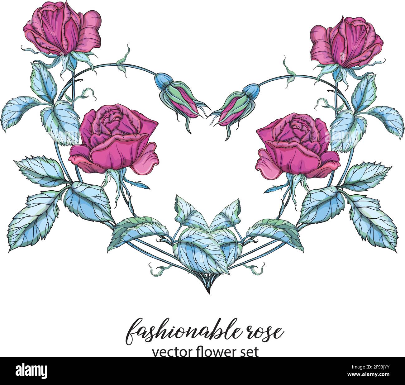 Pink rose vector hi-res stock photography and images - Alamy