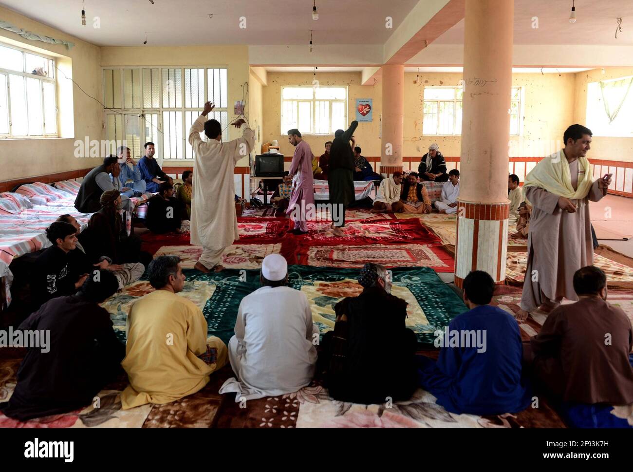 Herat, Afghanistan. 15th Apr, 2021. Addicts dance at Jaghara Treatment ...