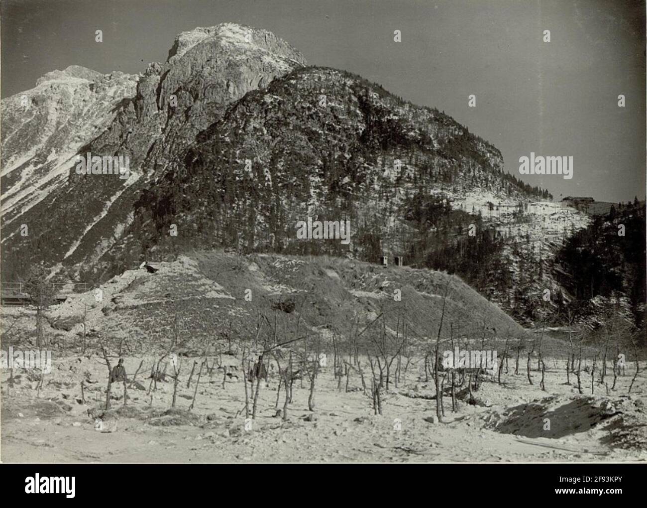 The work RAIBL at Lago del Predil (Raible Lake), view of the Predil ...