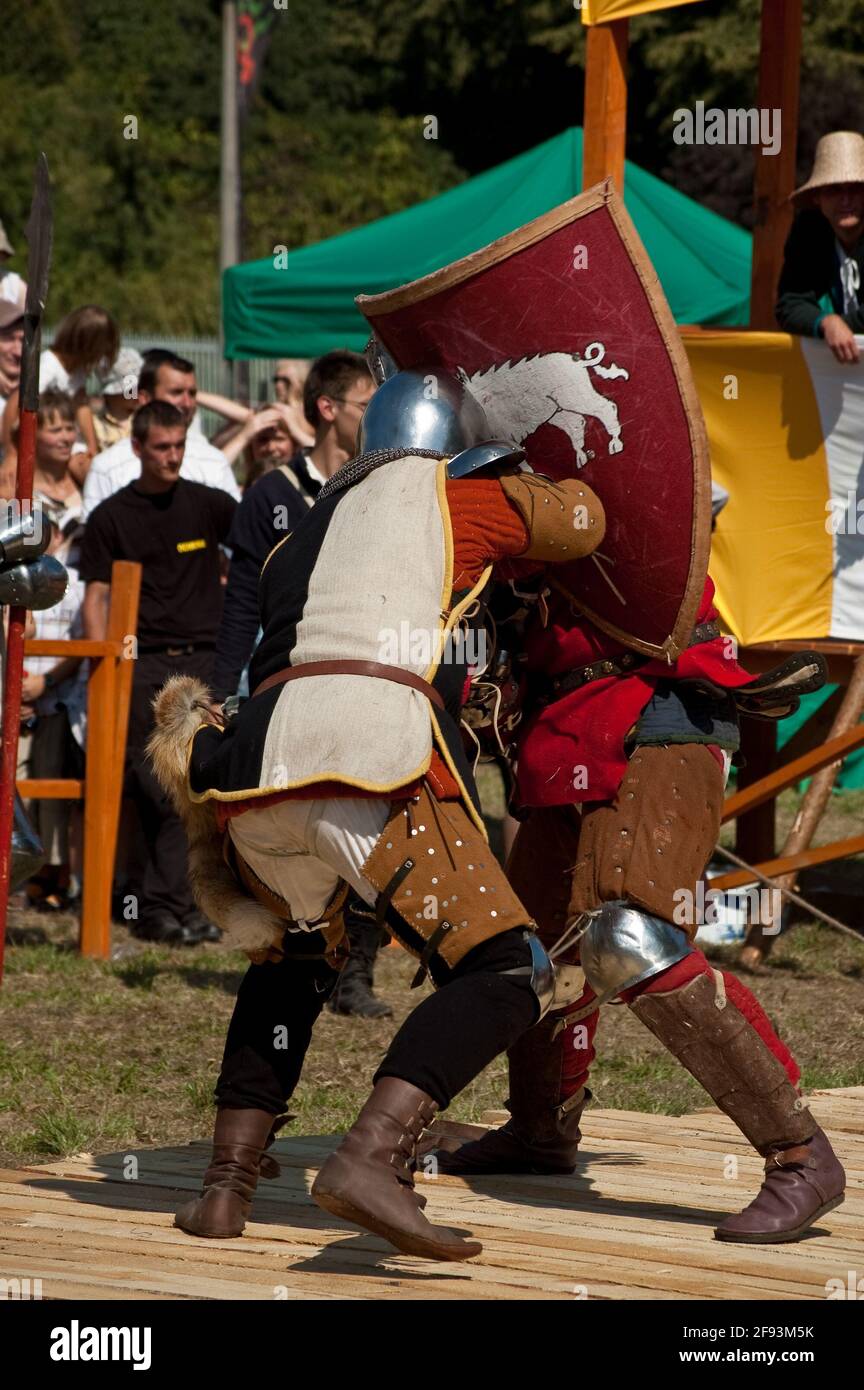 A duel during a knight's tournament Stock Photo - Alamy