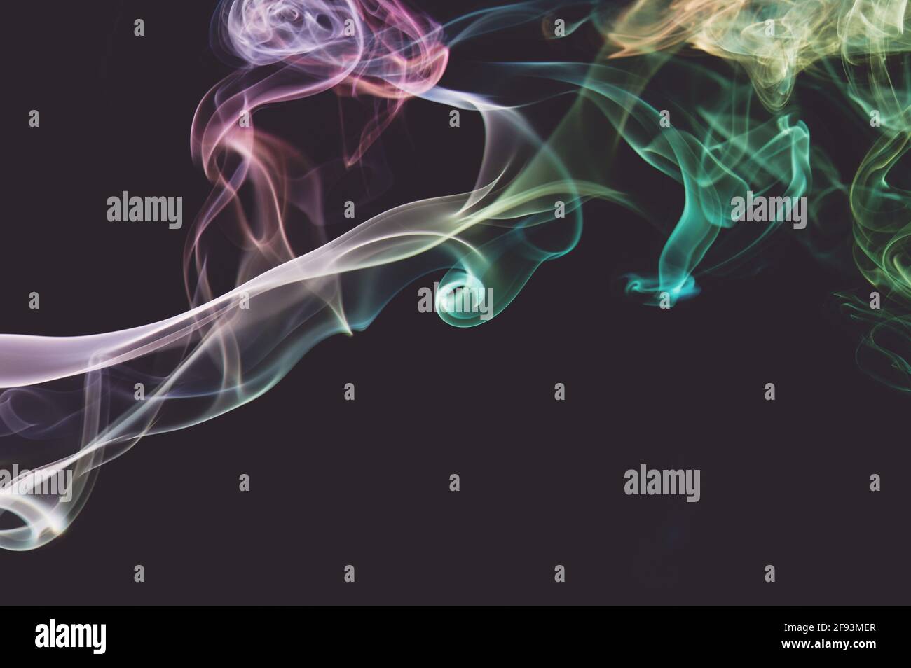 Clean smooth colorful smoke abstract waves on dark wallpaper Stock ...