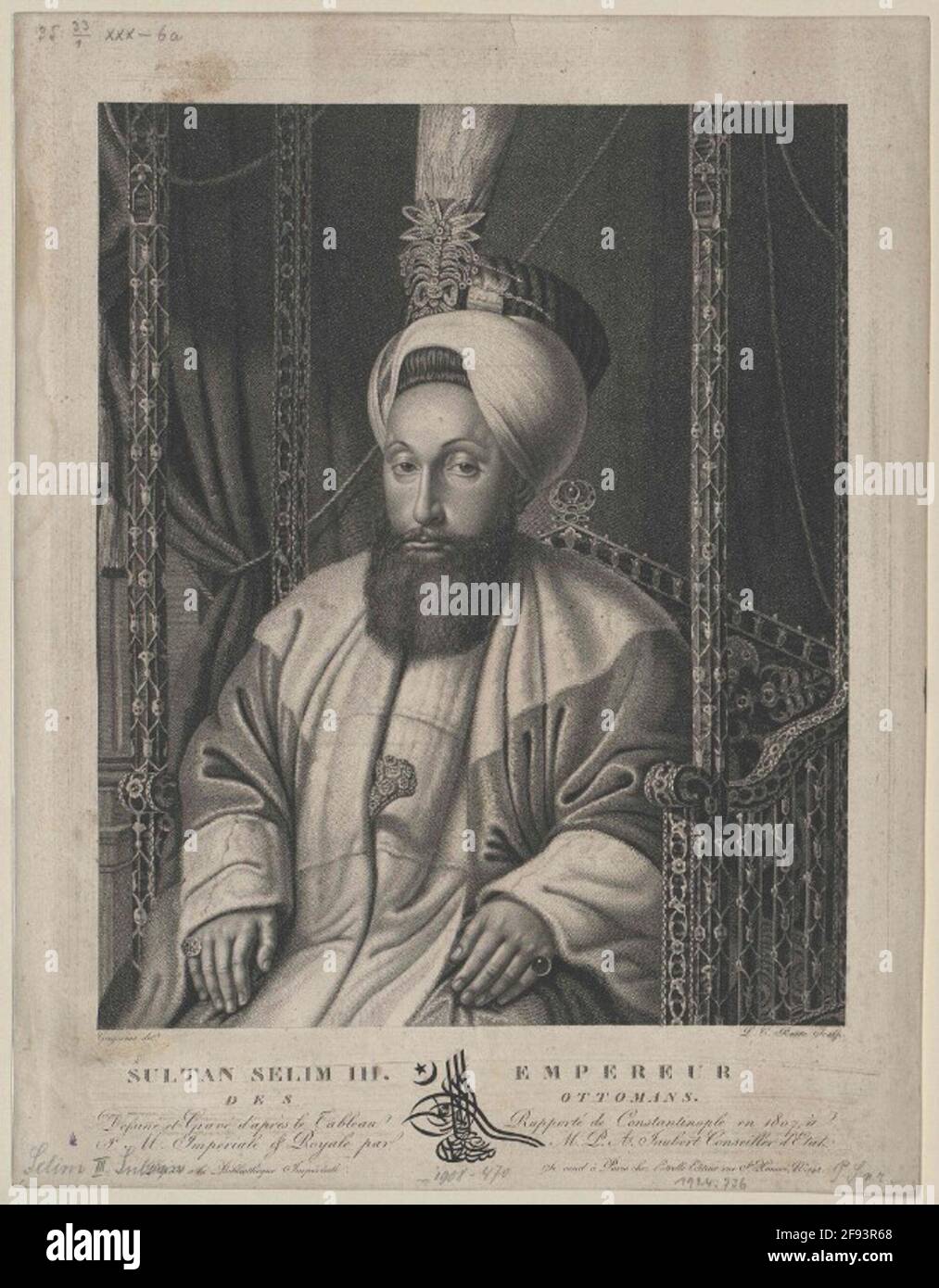 Selim III., Sultan of Turkey Stock Photo - Alamy