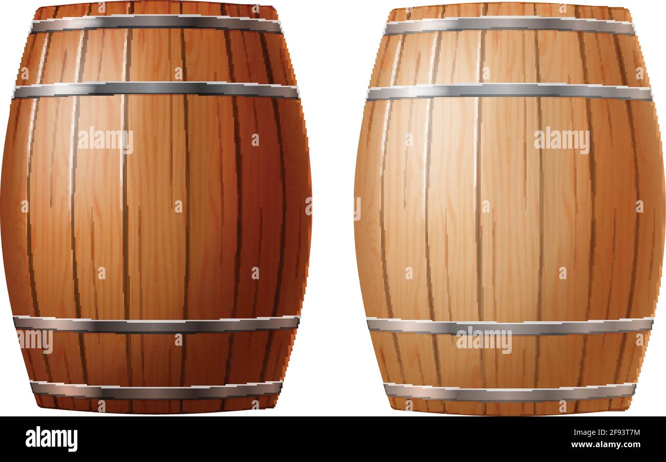 Cask in two colors isolated on white background. Photo-realistic vector ...