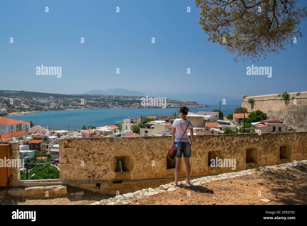 Rethimno city with the fortress of Fortezza, Crete, Greece Stock Photo ...