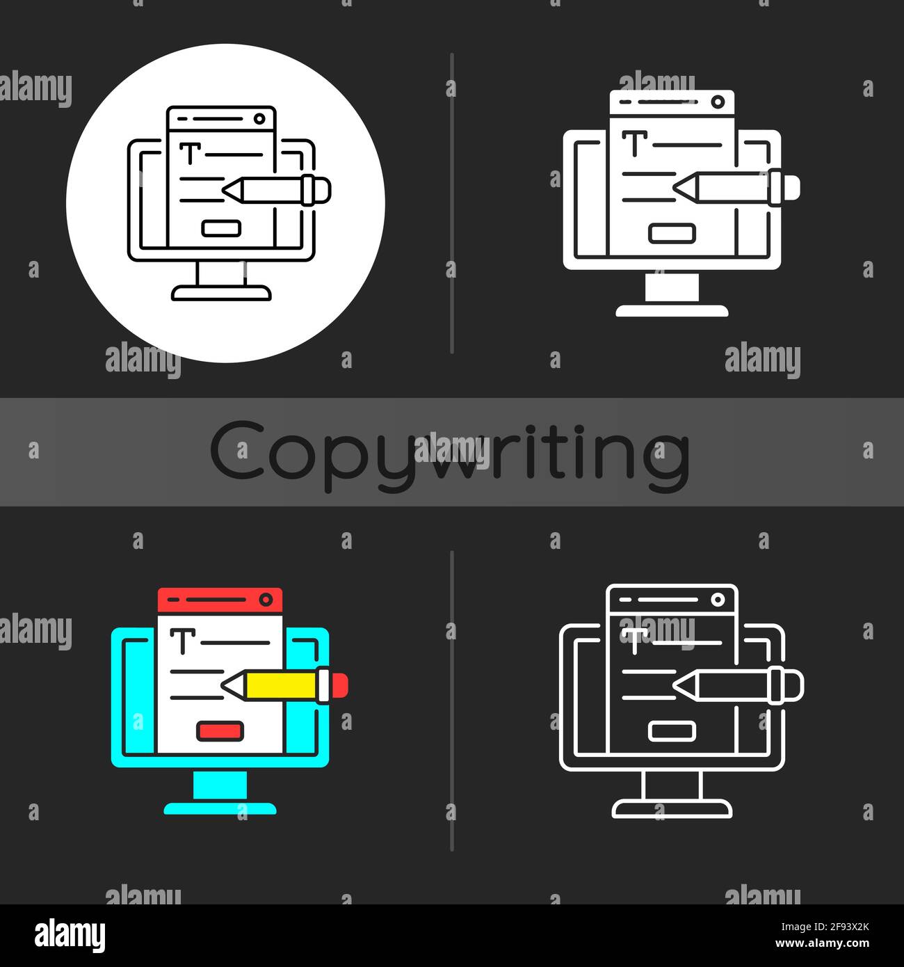 Content writing black glyph Stock Vector Images - Alamy