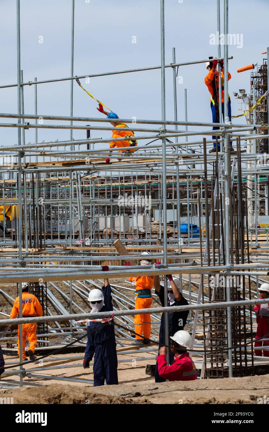 Atyrau/Kazakhstan - May 21 2012: Oil refinery plant modernization ...
