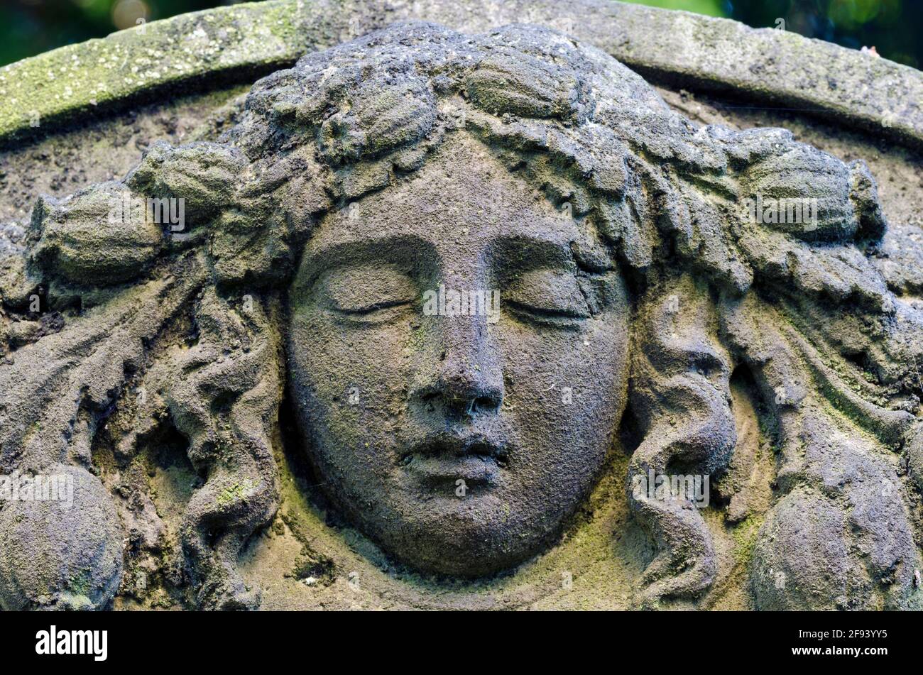Sleeping Angel - vintage relief at old cemetery Stock Photo - Alamy