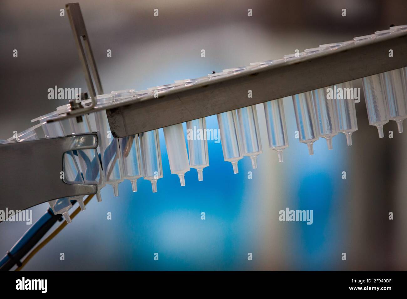 Medical syringe production plant.Production line with forged syringes ...