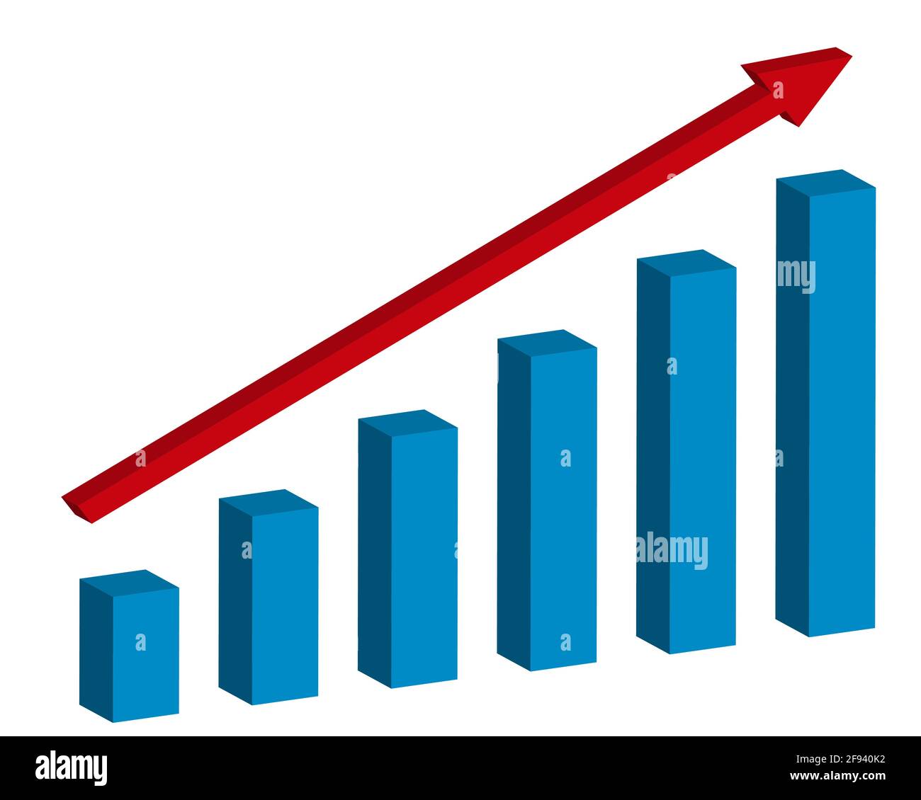 Graph with increase report. Diagram with rise and gain progress. Vector ...