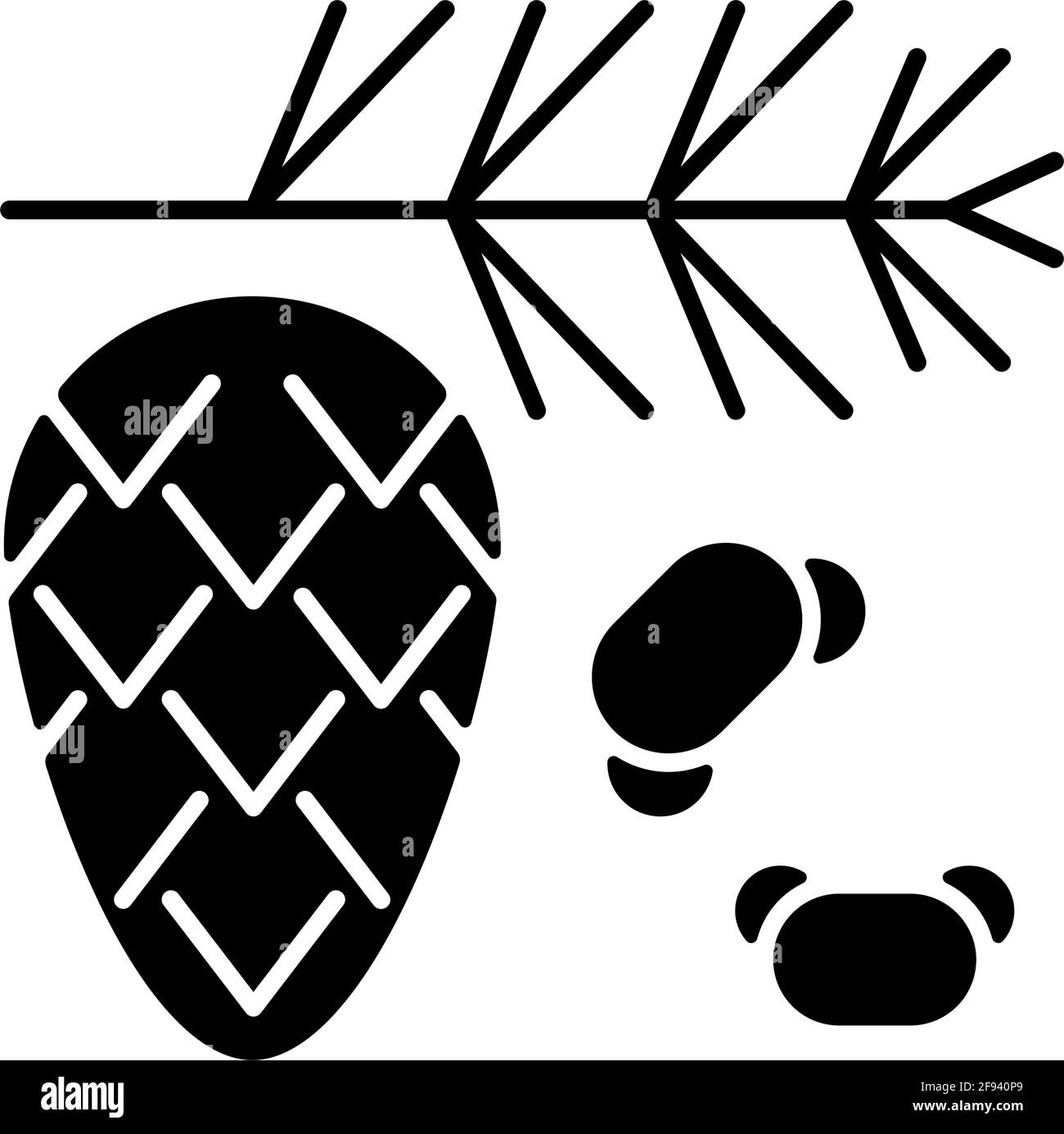 Cedar and pine tree pollen black glyph icon Stock Vector Image & Art ...