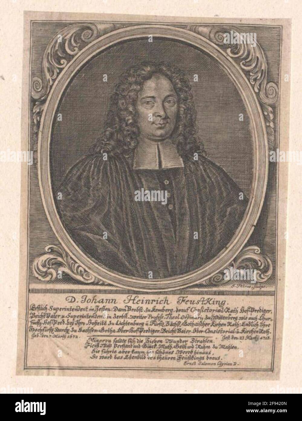 Feustking, Johann Heinrich Stecher: Peter, Jakob (1701 Stock Photo - Alamy