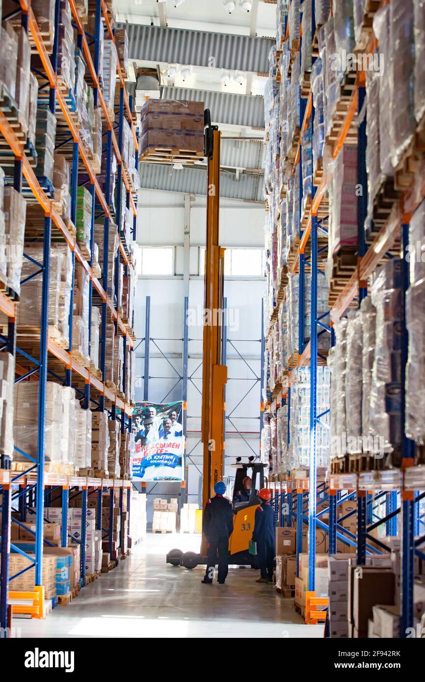 Aktobe, Kazakhstan - May 05, 2012: Modern logistic centre and warehouse ...