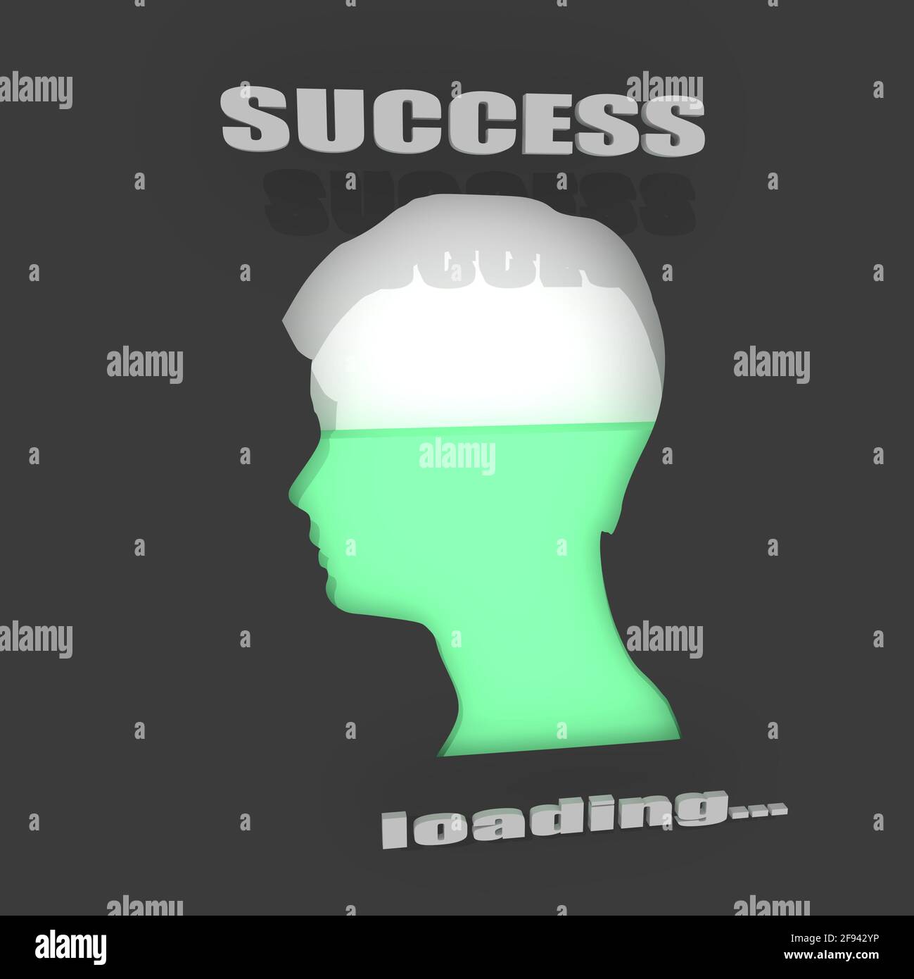 Success level measuring device indicator. 3D rendering. Progress or ...